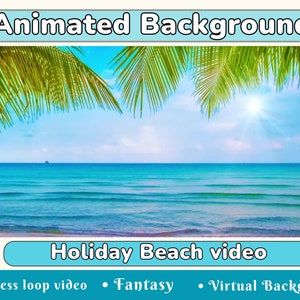 Beach Animated Virtual Background Zoom Background Vtuber - Etsy