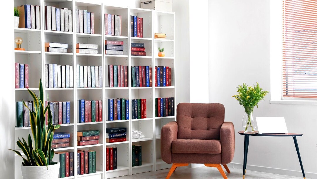 Bookcase Zoom Virtual Backgrounds Backdrop Office - Etsy