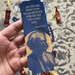 Mark Twain Bookmark Gift for Mark Twain Fan Gift for Tom Sawyer Lover ...