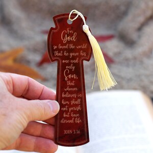 Christian Gift Bible Verse Bookmark John 3:16 Cross - Etsy