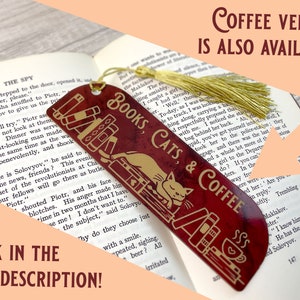 Cute Bookmark Cat Lover Bookmark Cat Lover Gift for Tea Lover Gift for ...