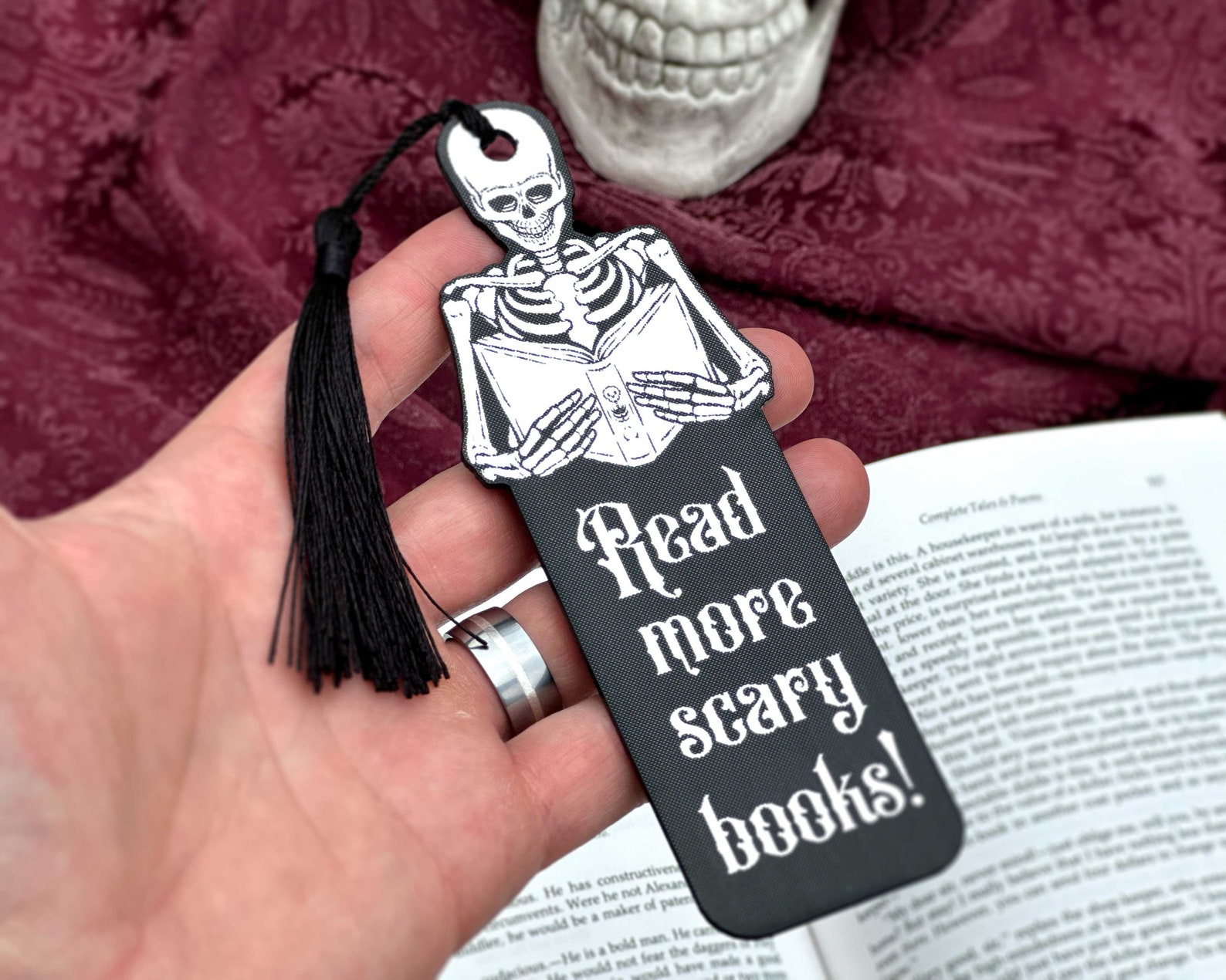 Skeleton Bookmark Skull Bookmark for Horror Fans of Scary Book Funny ...
