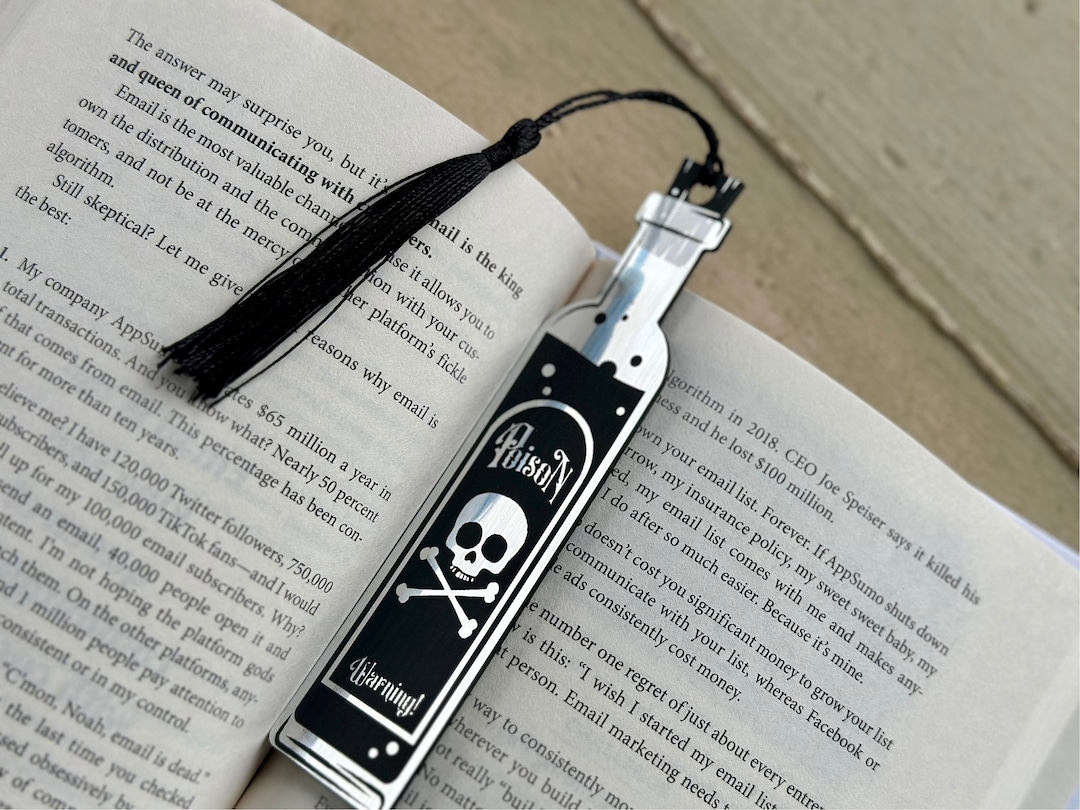 True Crime Fan Gift Bookmark Dark Humor Poison Bottle Funny Bookmark ...