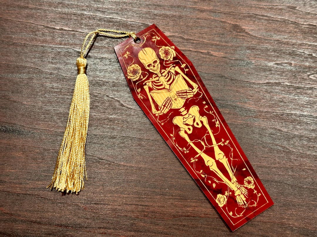 Skeleton Bookmark Skull Bookmark for Horror Fans of Scary Book Funny ...