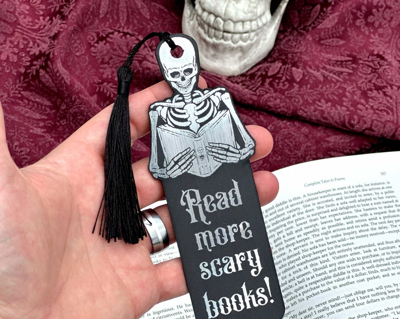 Skeleton Bookmark Skull Bookmark for Horror Fans of Scary Book Funny ...