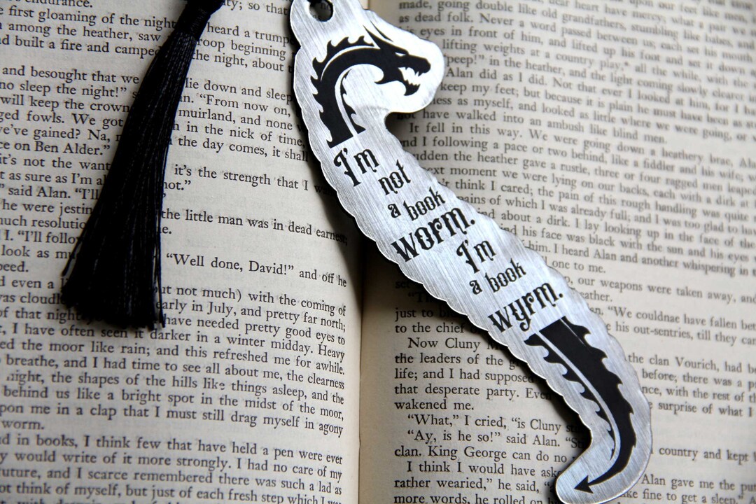 Book Dragon Bookmark Book Wyrm Bookmark Bookworm Bookmark Funny Gift ...