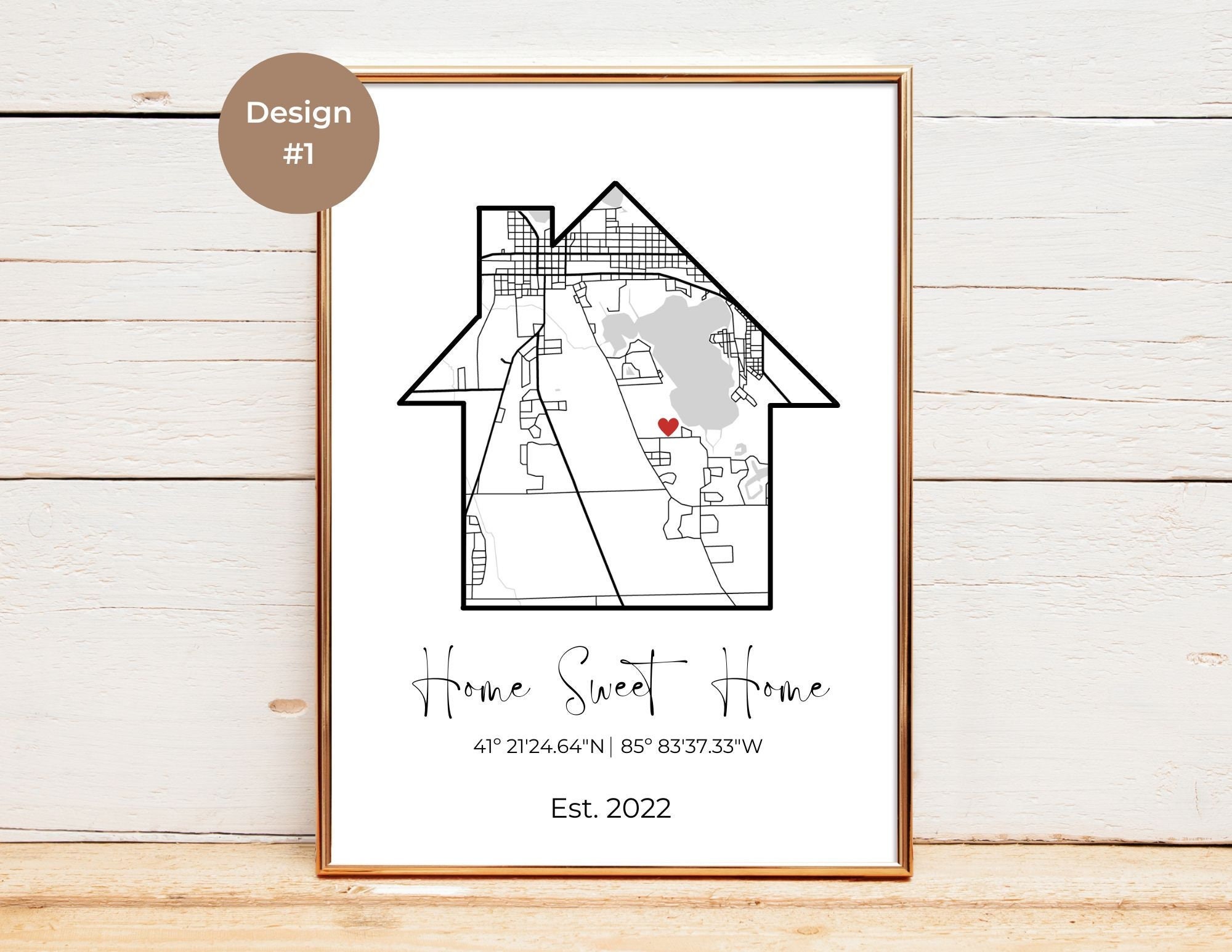 Custom Home Map Digital Download, Housewarming Gift, Custom City Map ...
