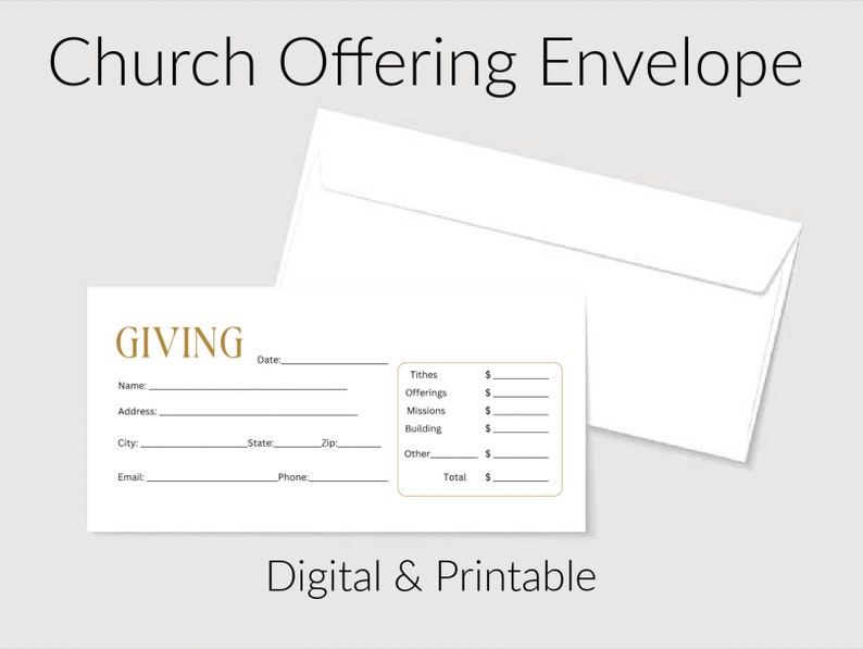 Church Offering Envelope , Digital Envelope Design , Printable - Etsy