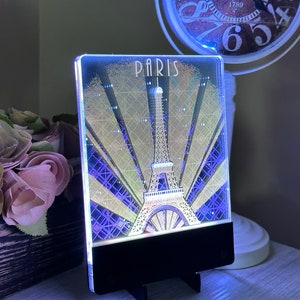 Paris Sign Eiffel Tower Art Eiffel Tower Night Light Gift for France ...