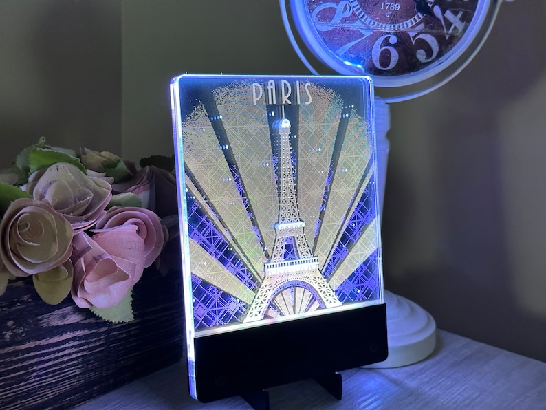 Paris Sign Eiffel Tower Art Eiffel Tower Night Light Gift for France ...