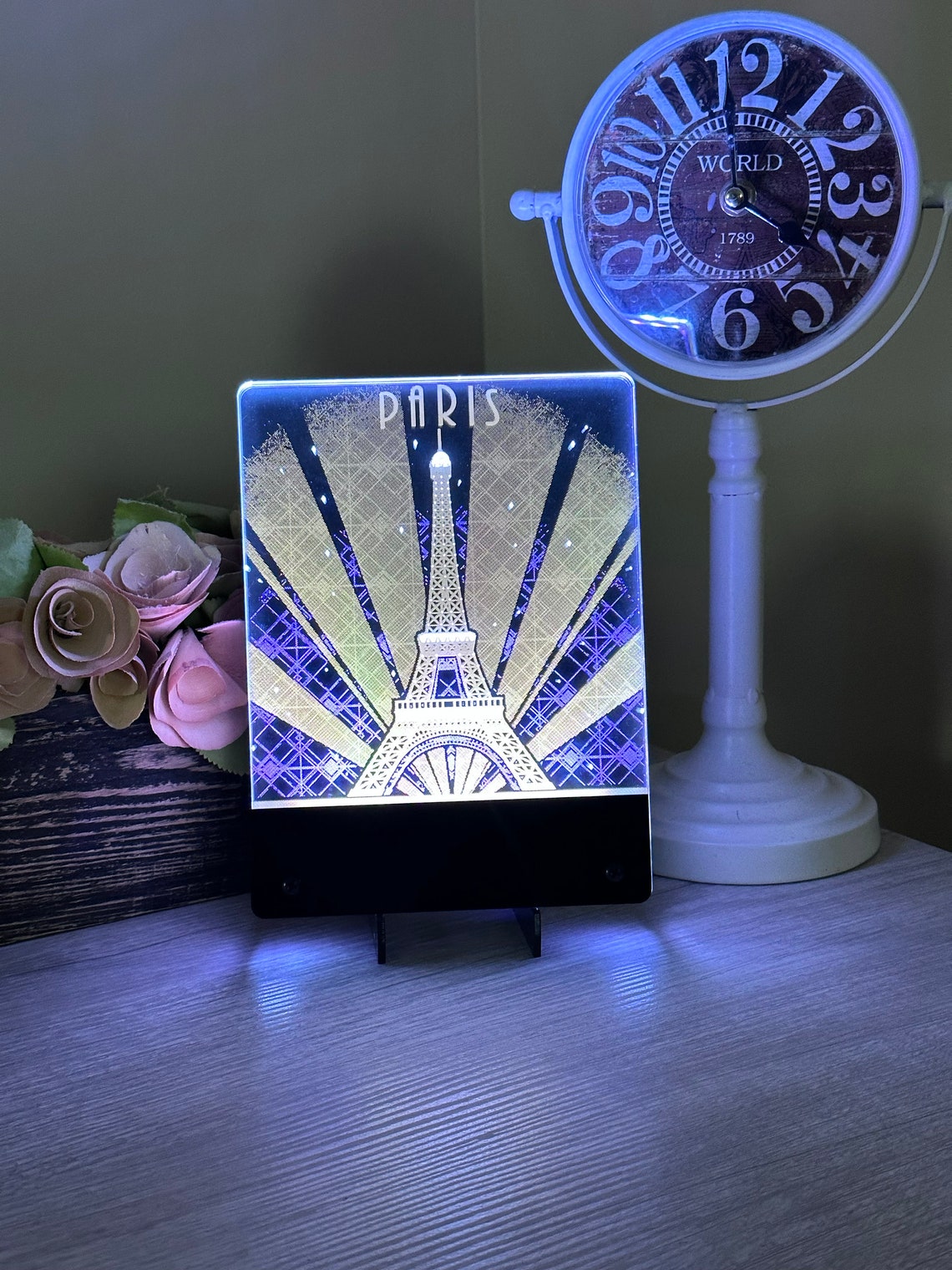 Paris Sign Eiffel Tower Art Eiffel Tower Night Light Gift for France ...