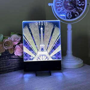 Paris Sign Eiffel Tower Art Eiffel Tower Night Light Gift for France ...