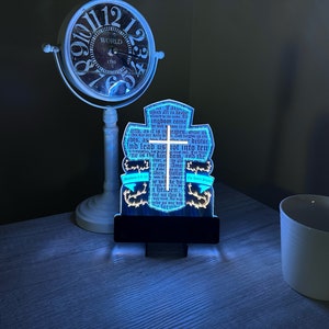 Christian Light Cross Art Catholic Art Display Lord's Prayer Sign ...