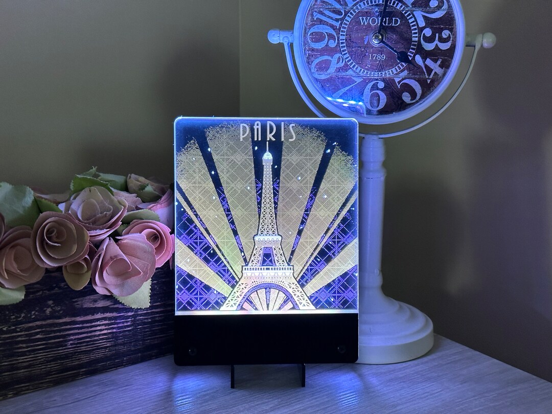 Paris Sign Eiffel Tower Art Eiffel Tower Night Light Gift for France ...