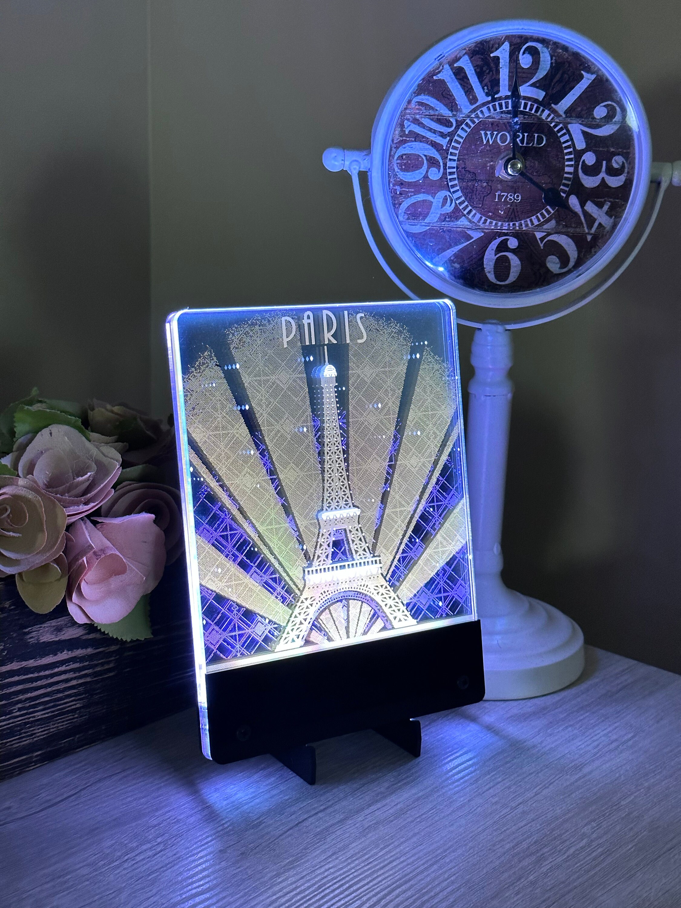 Paris Sign Eiffel Tower Art Eiffel Tower Night Light Gift for France ...