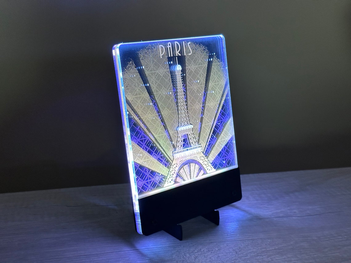 Paris Sign Eiffel Tower Art Eiffel Tower Night Light Gift for France ...