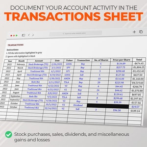 Stock Portfolio Investment Tracker Spreadsheet Template for Stock ...