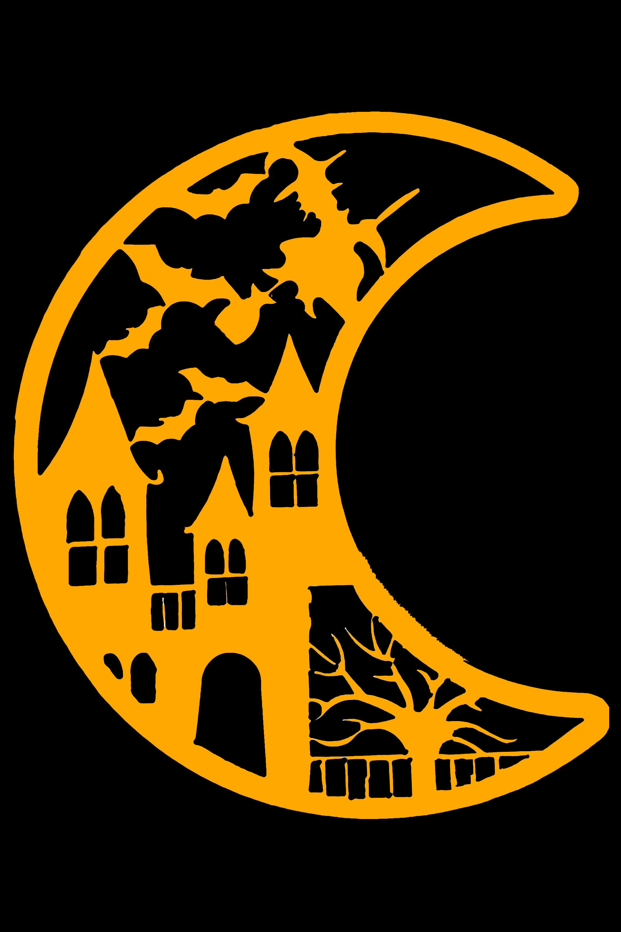 Crescent Moon Haunted Halloween Wall Hanging - Etsy