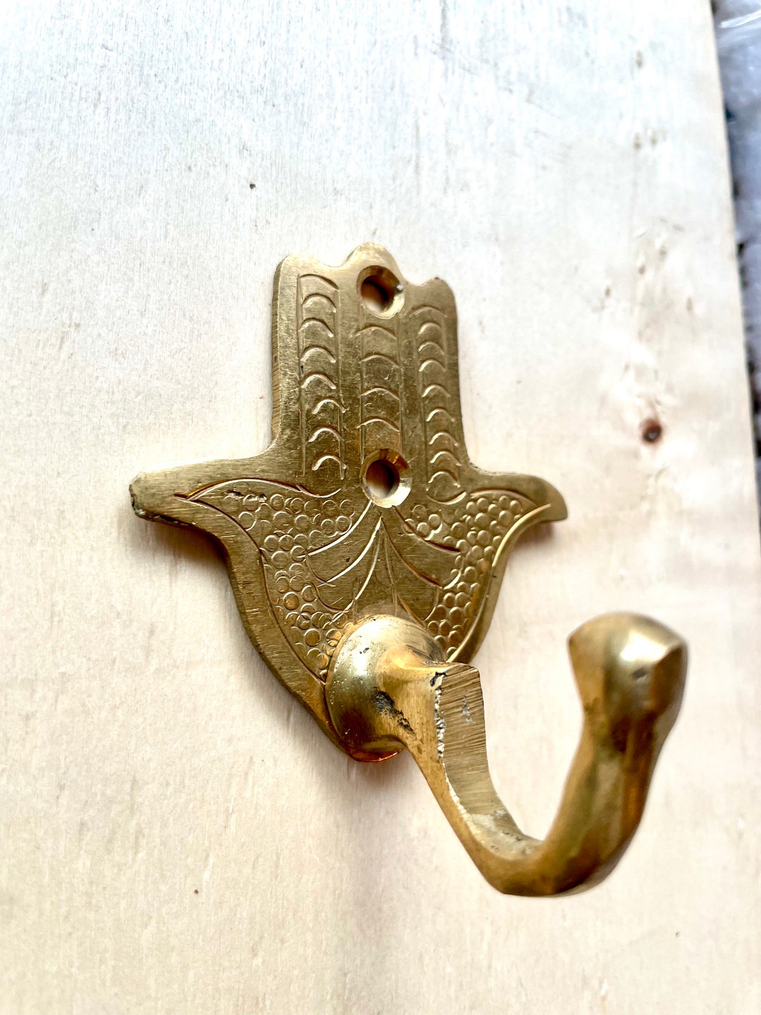 Antique Brass Hamsa Hand Wall Hook Moroccan Handcrafted Unlacquered Brass Hook,hooks for Wall ...