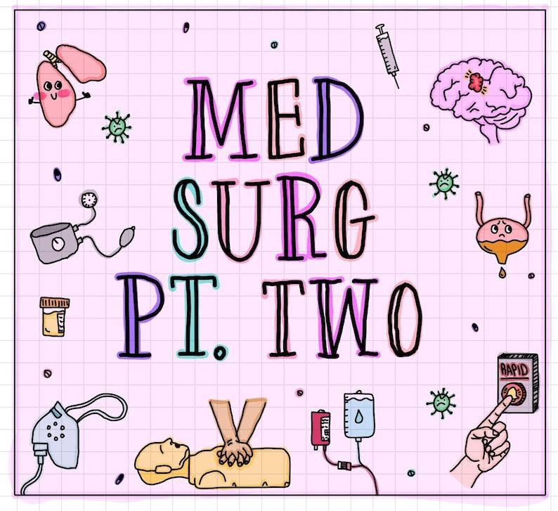 Med Surg Nursing Flash Cards: Part 2 (PDF Download) - Etsy