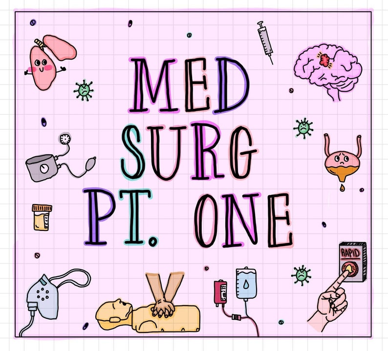 Med Surg Flash Cards BUNDLE- 98 Cards (FIRST HALF of the Flash Card ...