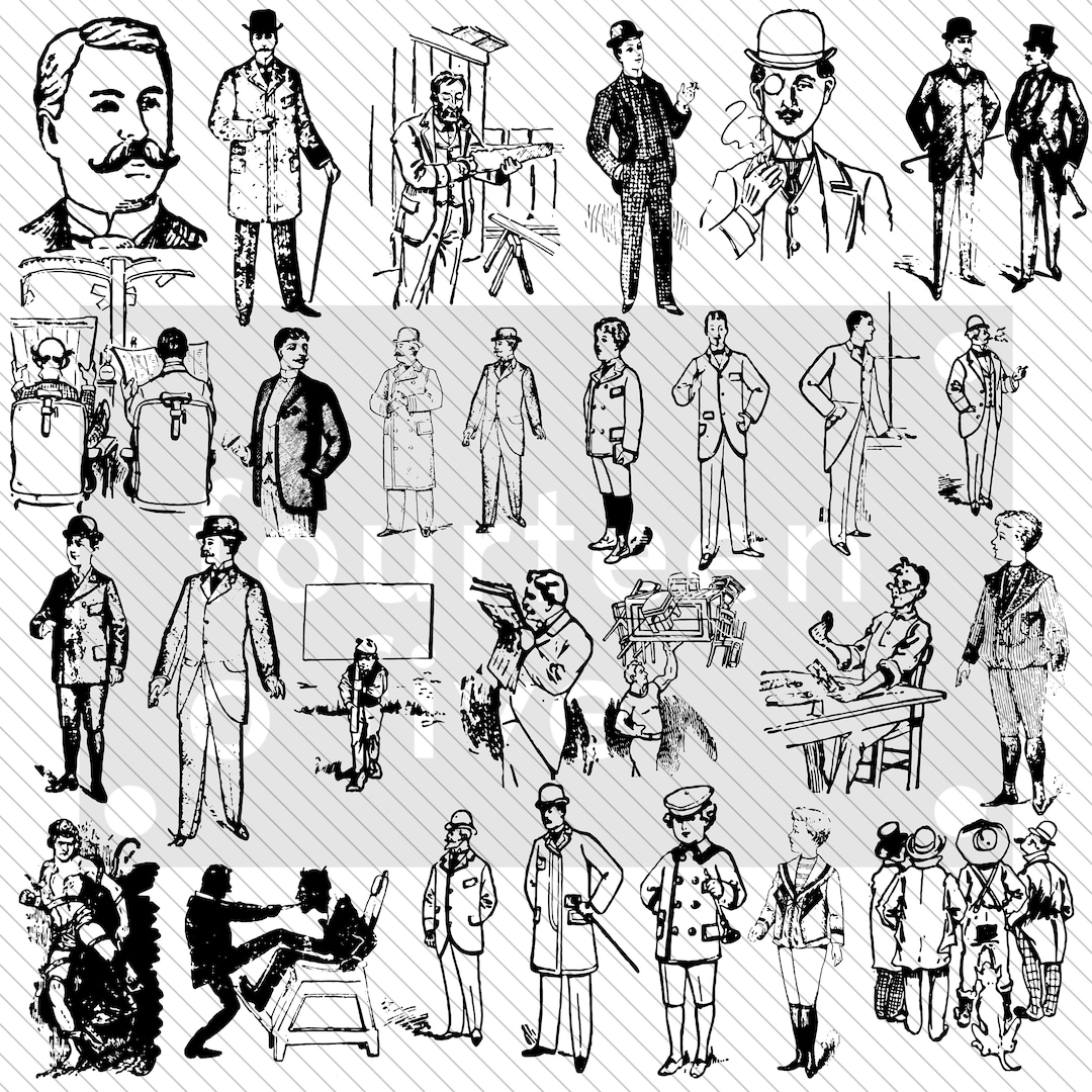 Men in Ink 35 SVG Vectorized Victorian Late 1800s Newspaper ...