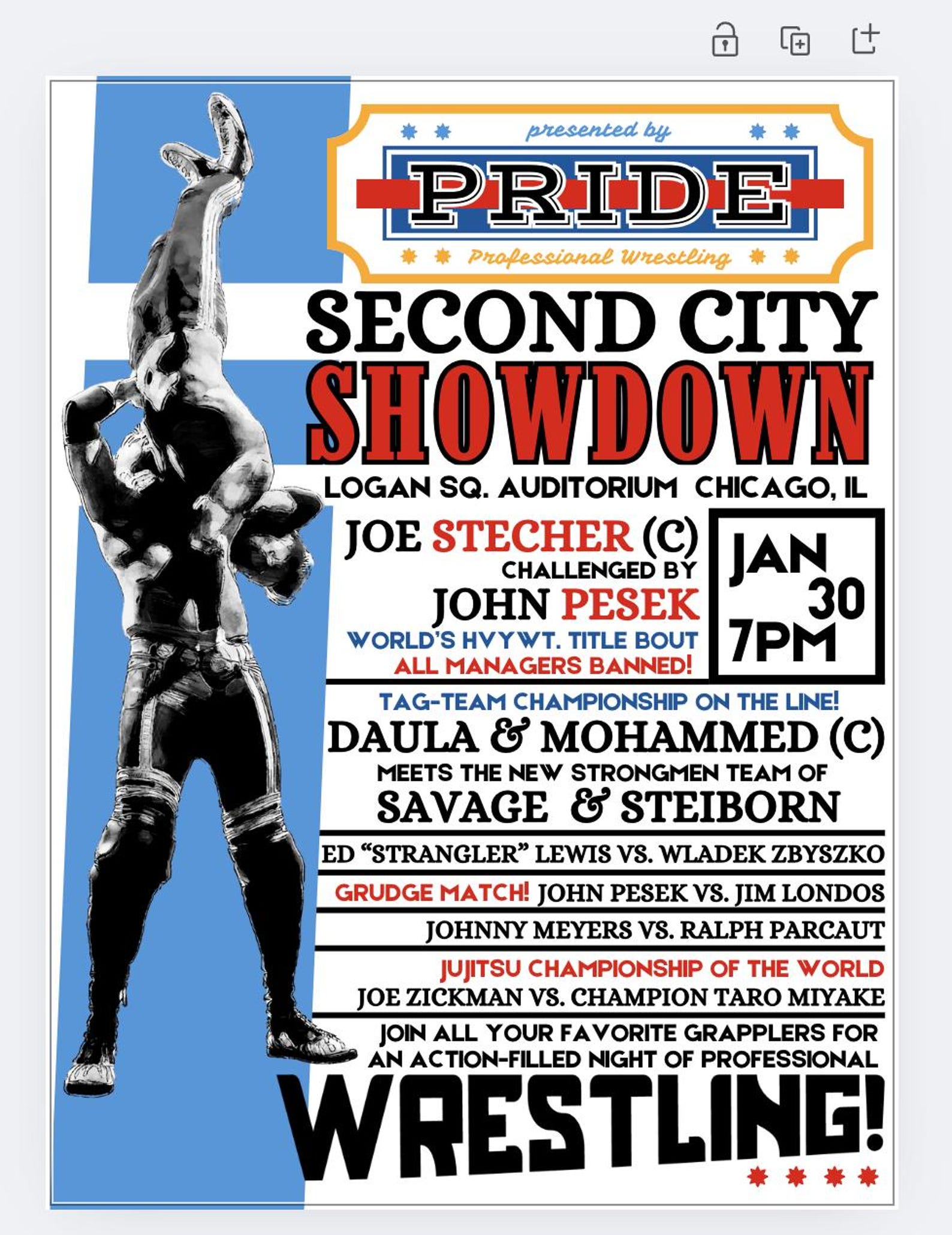 Vintage Professional Wrestling Poster Template III - Editable in Canva ...