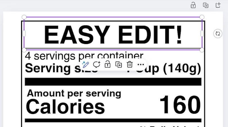 Nutrition Facts CANVA Template - Vertical Display With Micronutrients ...