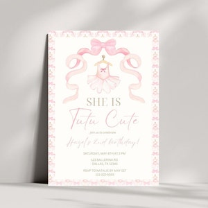 She is Tutu Cute Editable Invitation | Someone is Turning Tutu Template ...