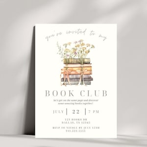 Book Club Editable Invitation | You’re Invited to My Book Club Invite ...