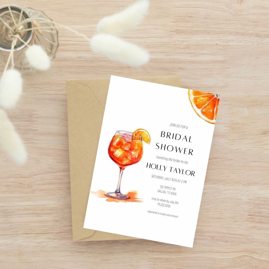 Editable Aperol Spritz Bridal Shower Template Love at First Spritz ...