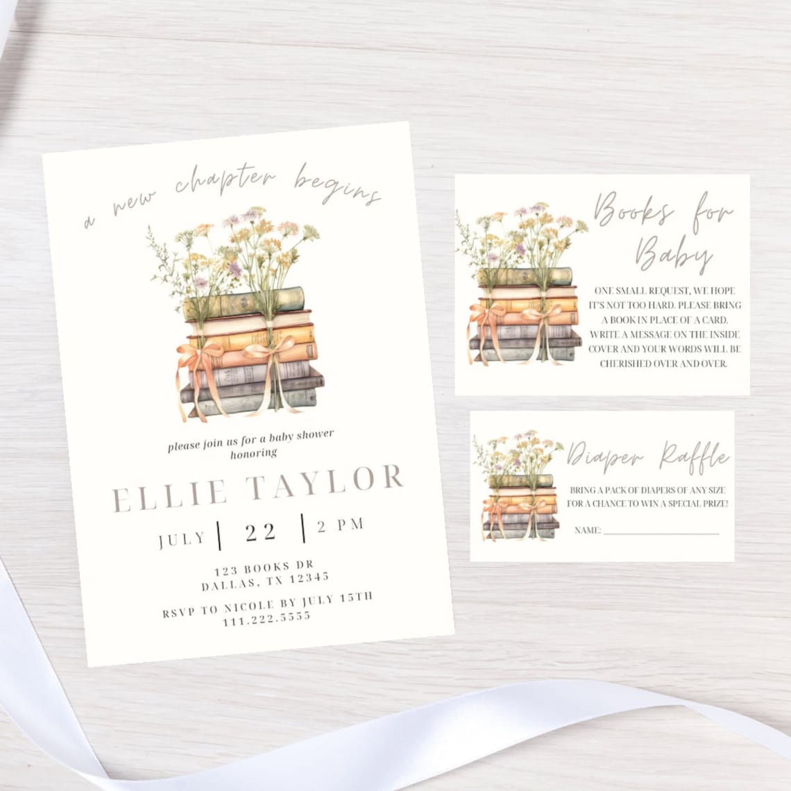 Book Themed Baby Shower Invitation Bundle | Storybook Baby Shower ...