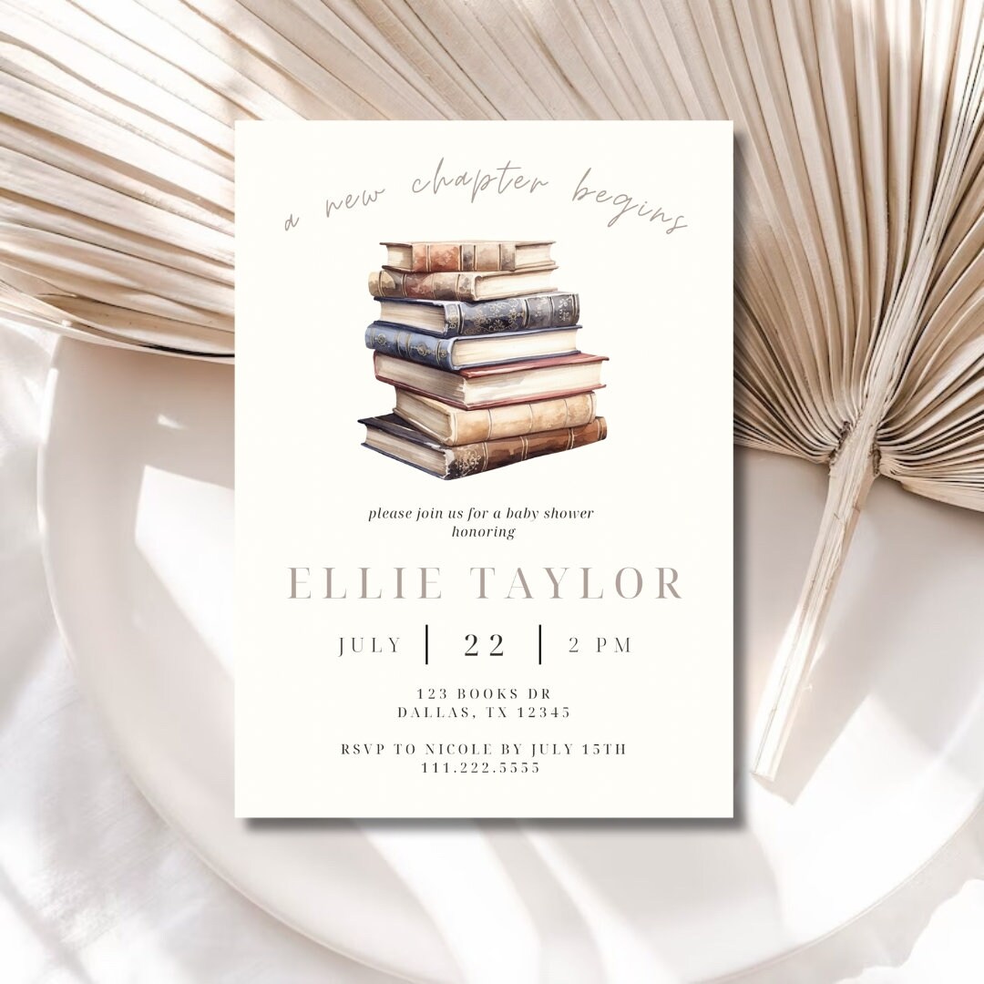 Book Themed Baby Shower Invitation Storybook Boy Baby Shower Editable ...