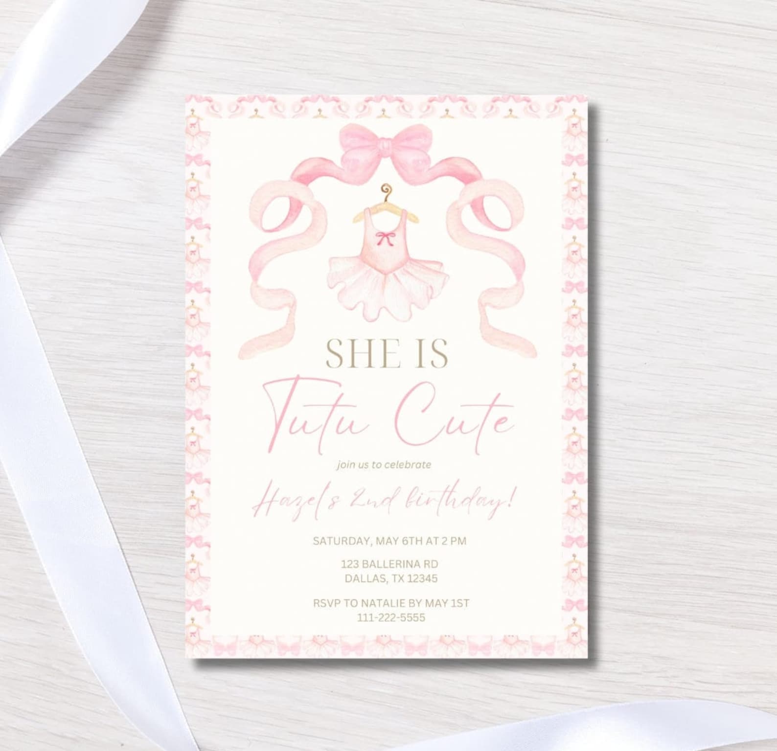 She is Tutu Cute Editable Invitation | Someone is Turning Tutu Template ...