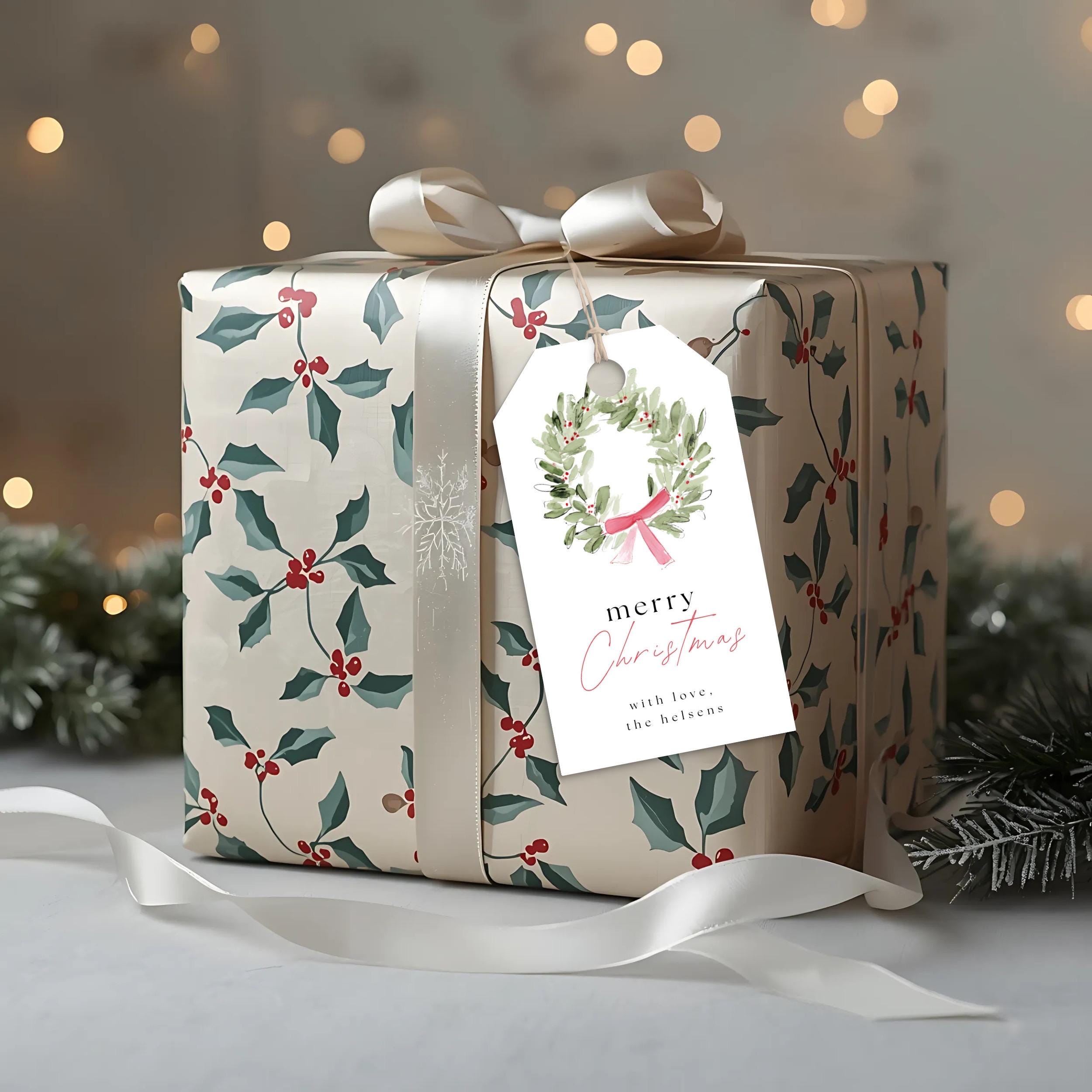 Editable Christmas Gift Tags Template | Watercolor Christmas Gift Tags ...