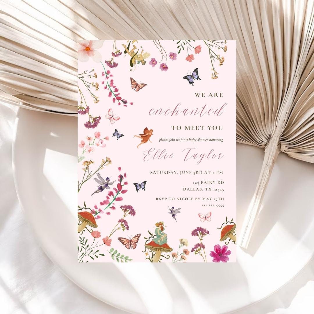 We Are Enchanted to Meet You Baby Shower Invitation Editable Taylor ...