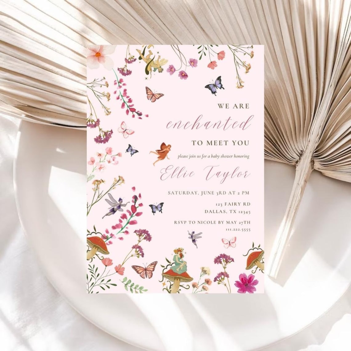 We Are Enchanted to Meet You Baby Shower Invitation | Editable Taylor ...