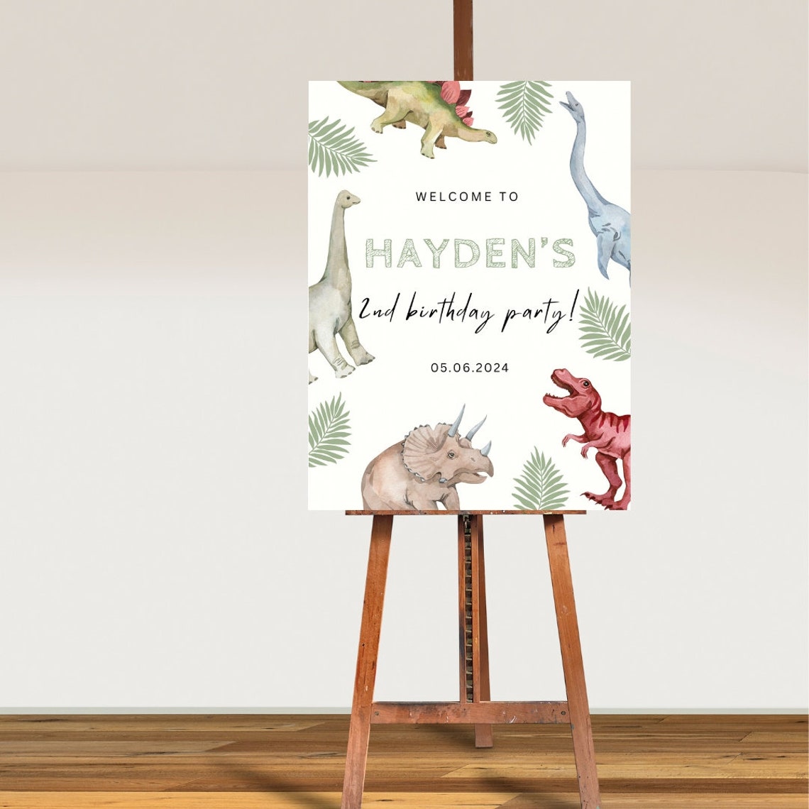 Editable Two Rex Welcome Sign Dinosaur Birthday Welcome Sign T-rex ...