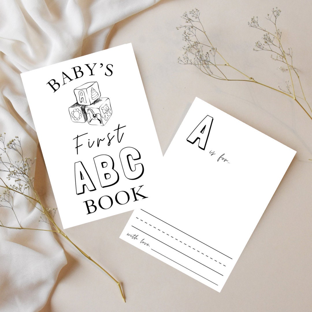 Blank Baby’s First ABC Coloring Book and Sign | Baby Shower ABC Book ...