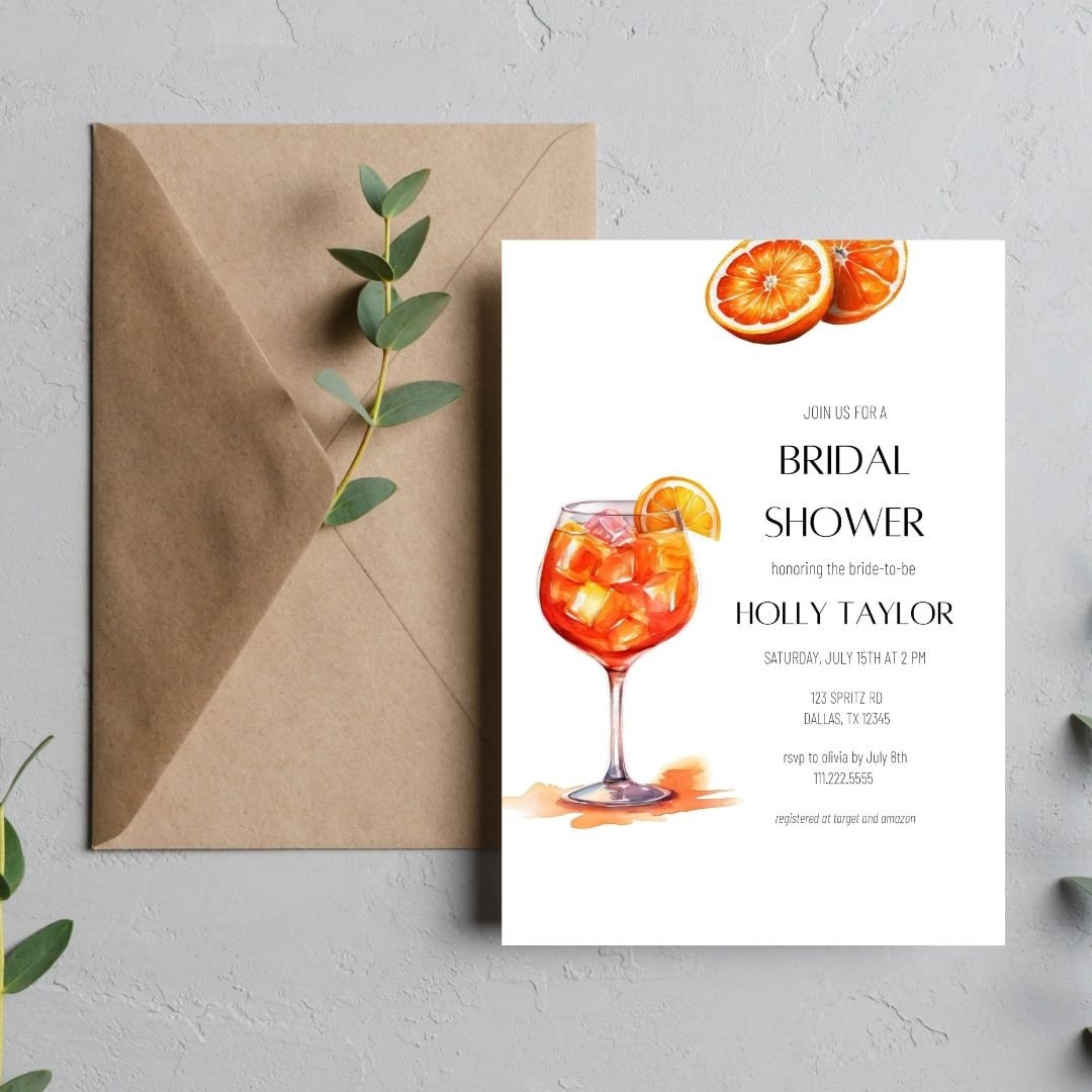 Aperol Spritz Bridal Shower Template | Love at First Spritz | Cocktail ...