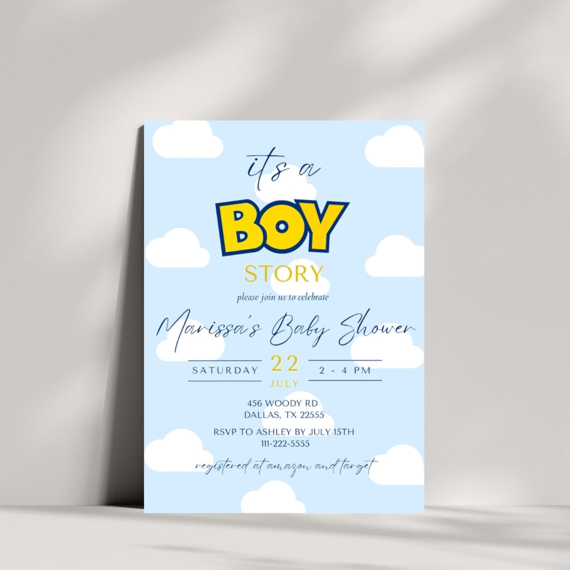 It’s A Boy Story Invite | Boy Story Baby Shower Digital Download ...