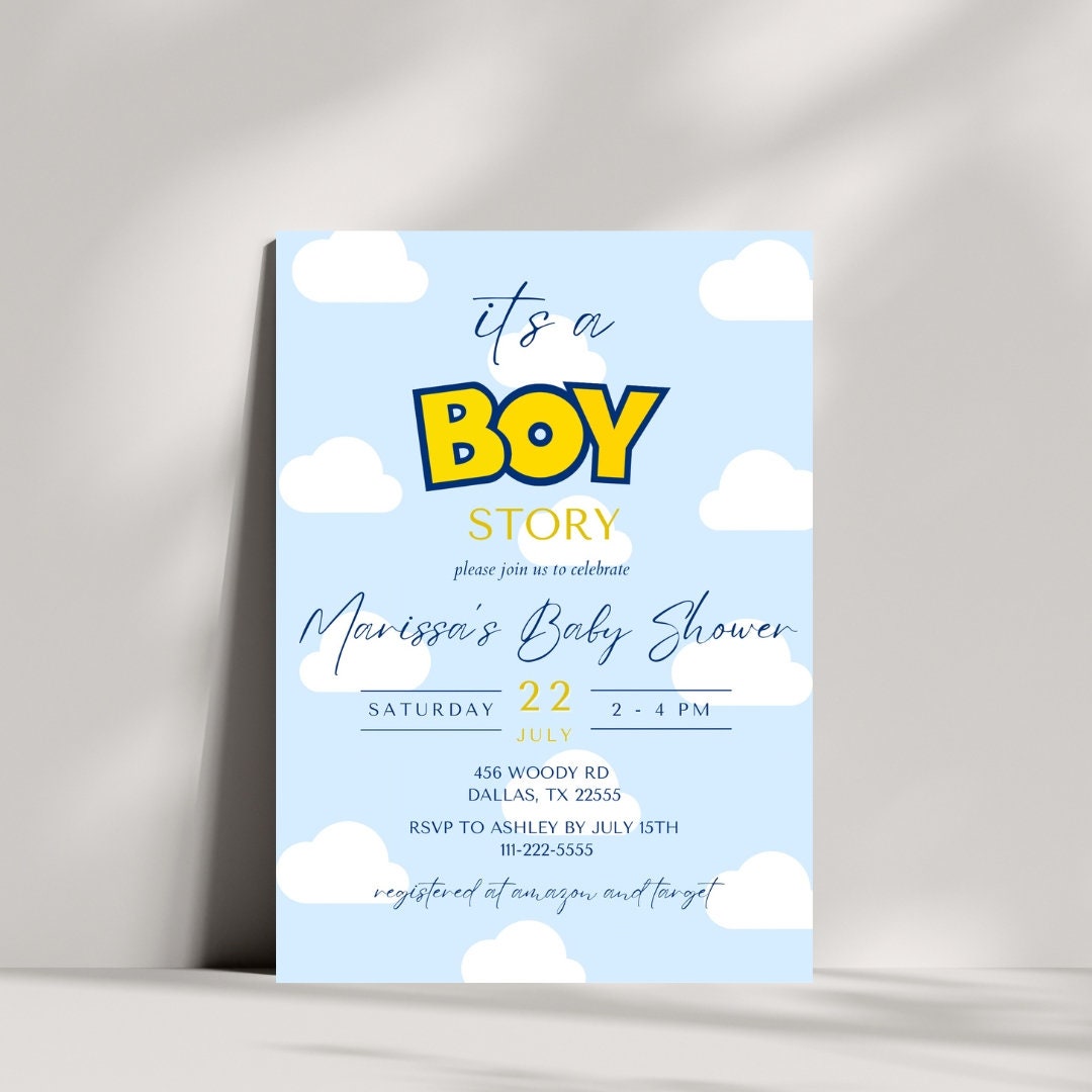 It’s A Boy Story Invite | Boy Story Baby Shower Digital Download ...
