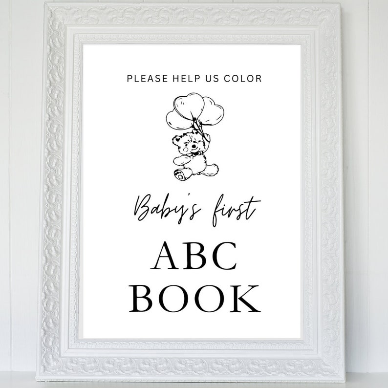 Blank Babys First ABC Coloring Book and Sign Baby Shower ABC Book First ...