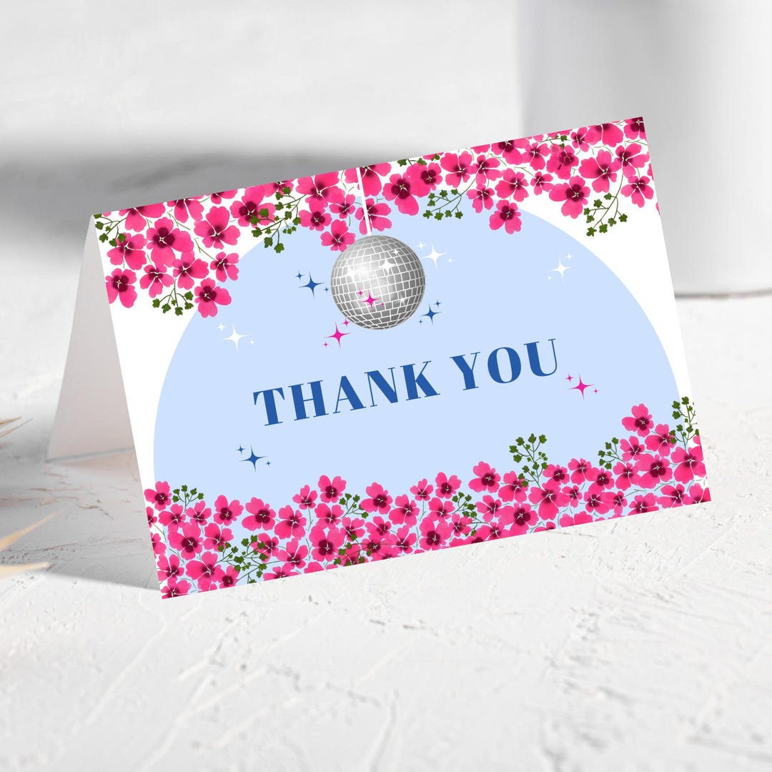 Editable Mamma Mia Theme Thank You Card | Printable Mamma Mia Thank You ...