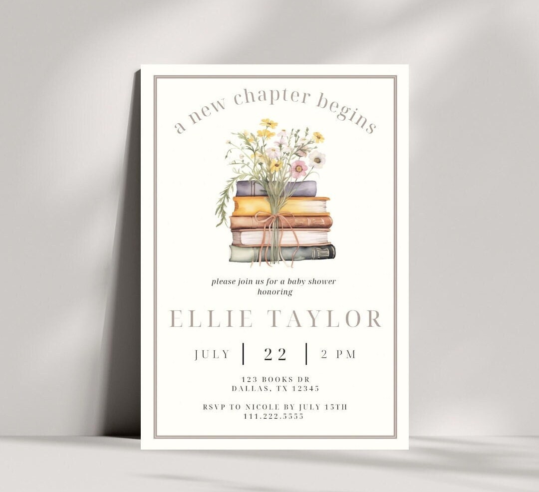 Editable Book Themed Baby Shower Invitation | Storybook Baby Shower ...