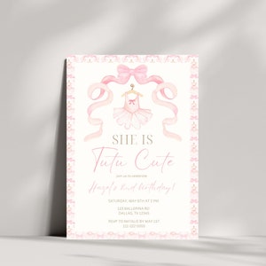 She is Tutu Cute Editable Invitation | Someone is Turning Tutu Template ...