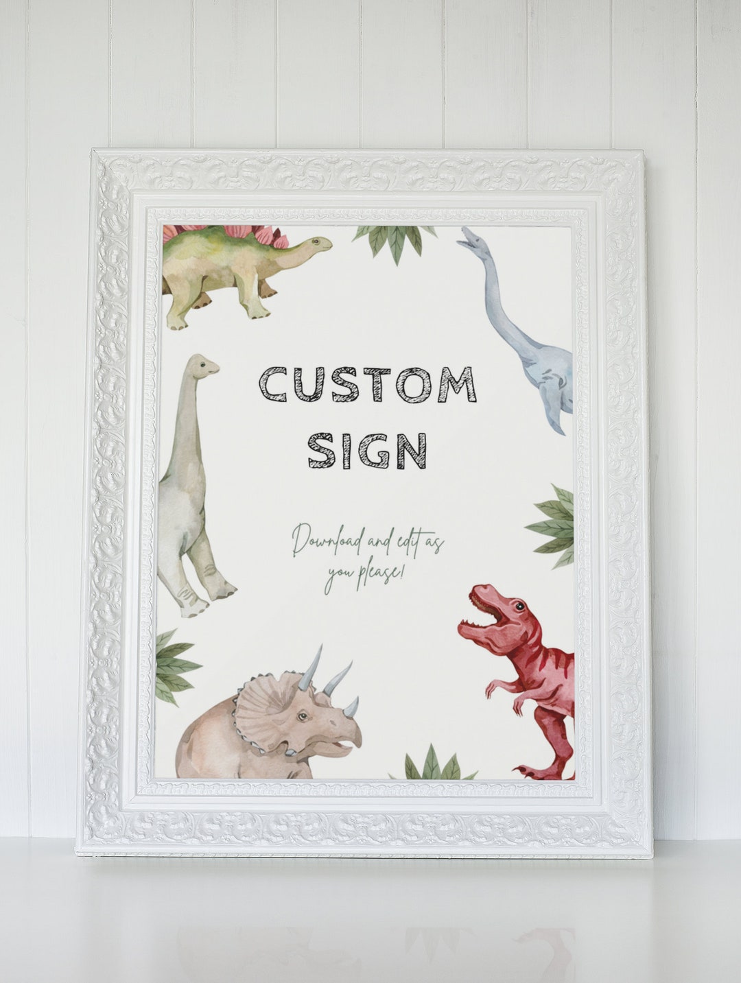 Editable Dinosaur Birthday Custom Sign | Three-rex Birthday Party Sign ...