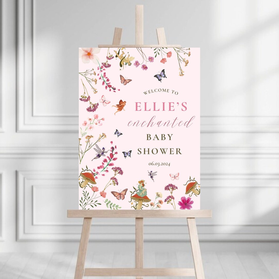 We Are Enchanted to Meet You Baby Shower Welcome Sign | Editable Taylor ...