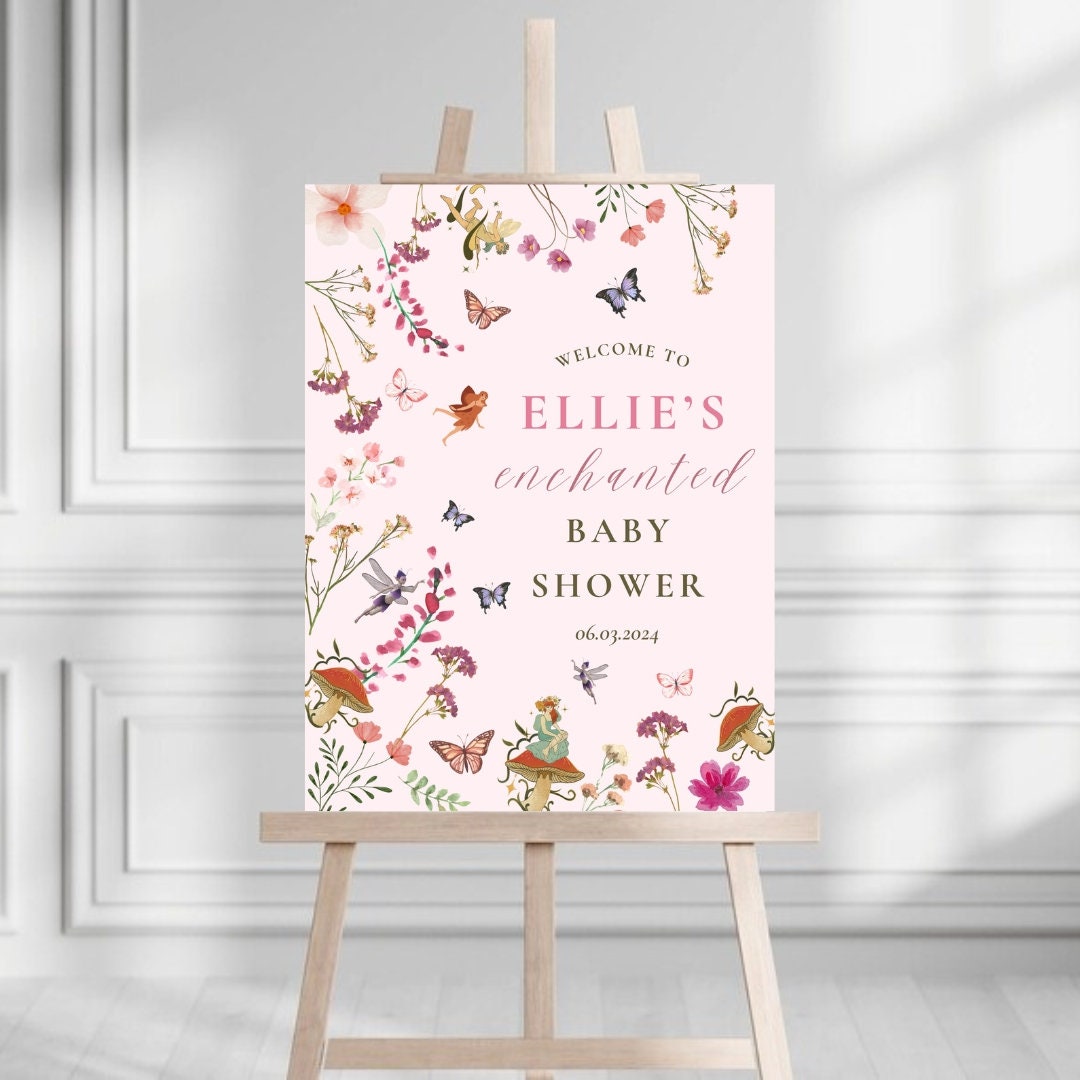 We Are Enchanted to Meet You Baby Shower Welcome Sign Editable Taylor ...