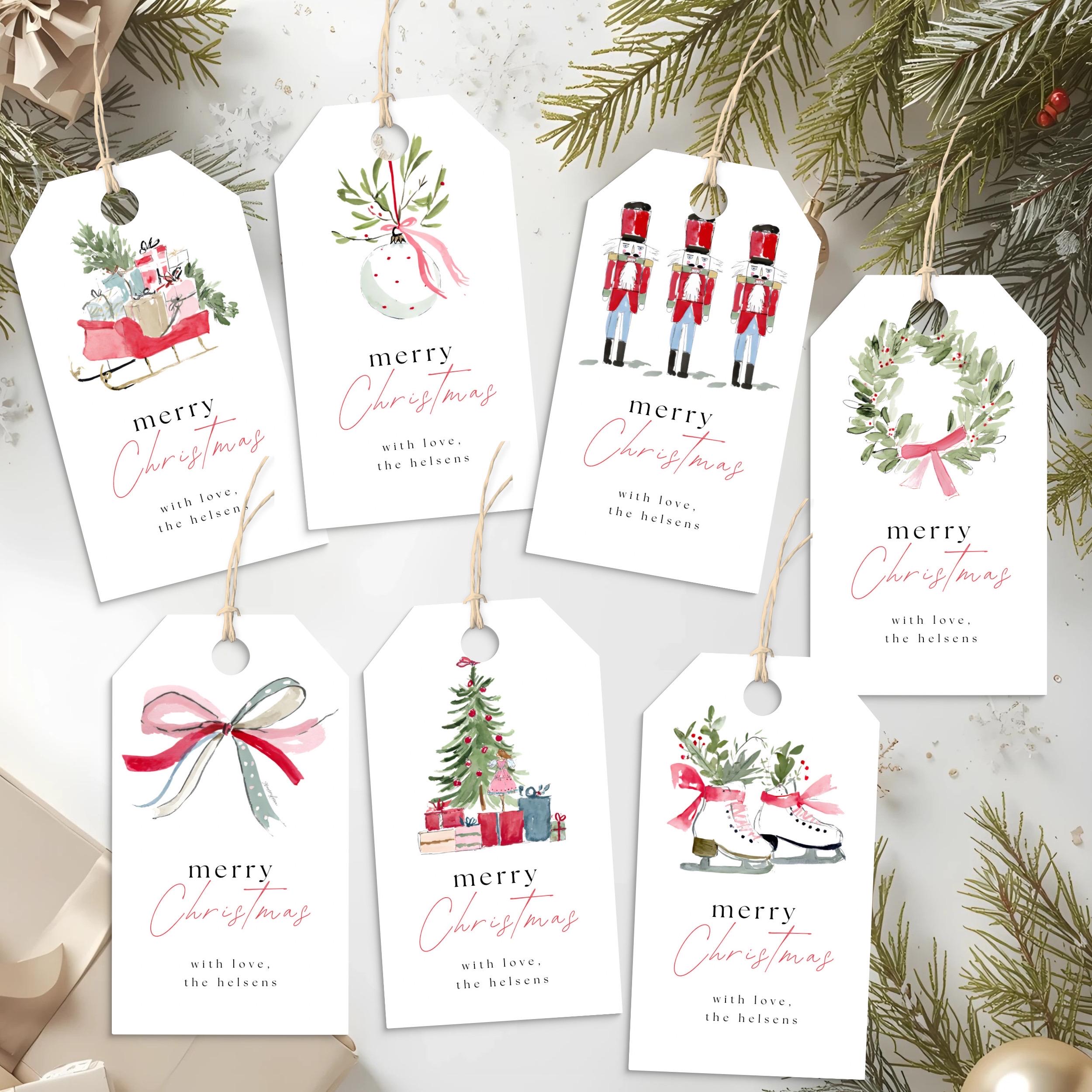 Editable Christmas Gift Tags Template | Watercolor Christmas Gift Tags ...